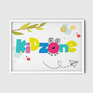 Playroom Decor Kids Zone Sign Printable Art, Kids Room Decor, Nursery ...