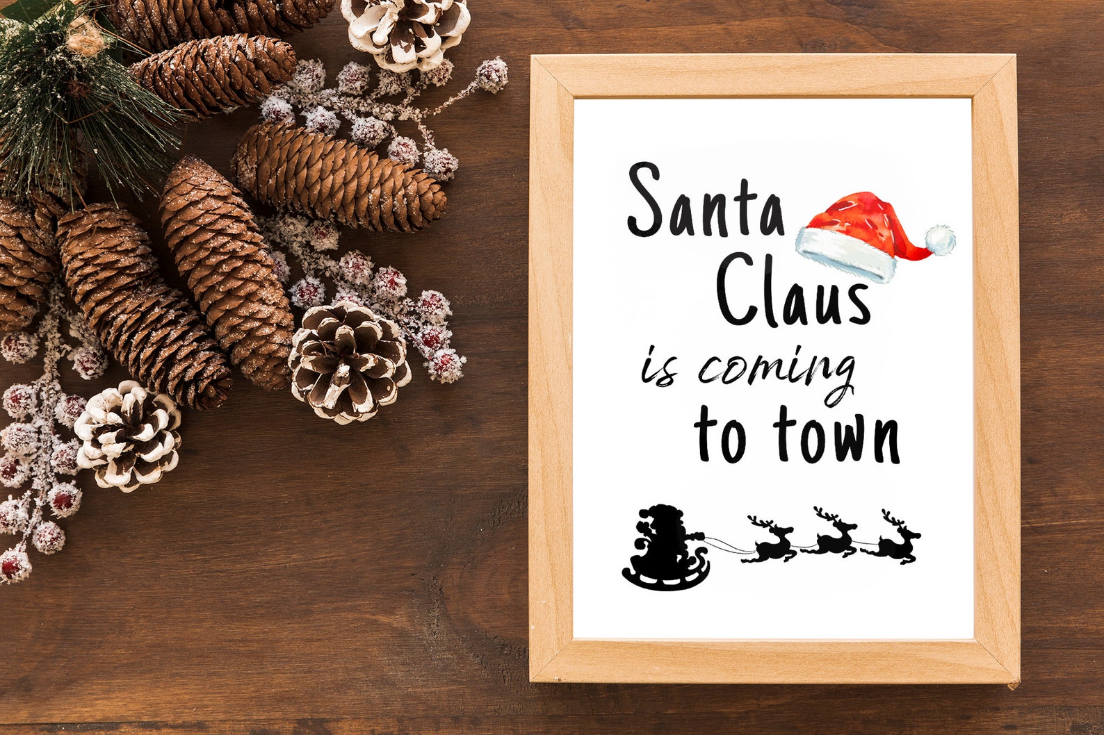 Santa Claus is Coming to Town Sign Christmas Printable - Etsy