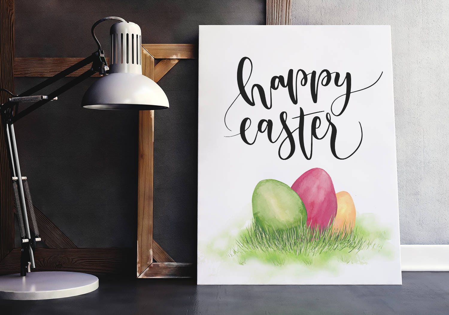 Easter Decor Printable Wall Art, Happy Easter Sign, Easter Print ...