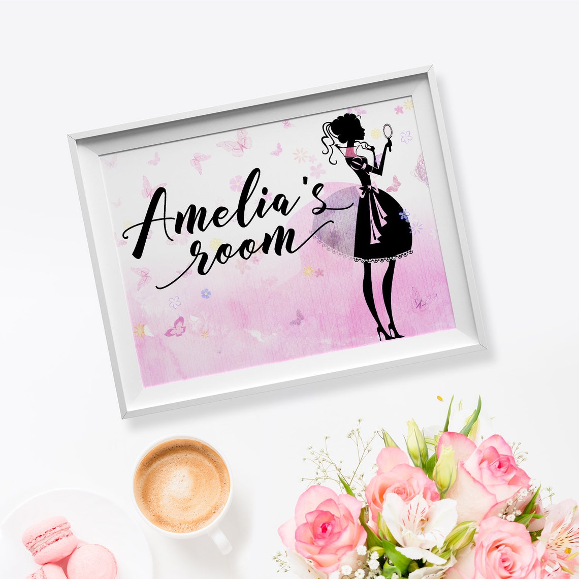 Door Sign for Kids, Personalized Name Bedroom Sign, Girls Room Decor ...