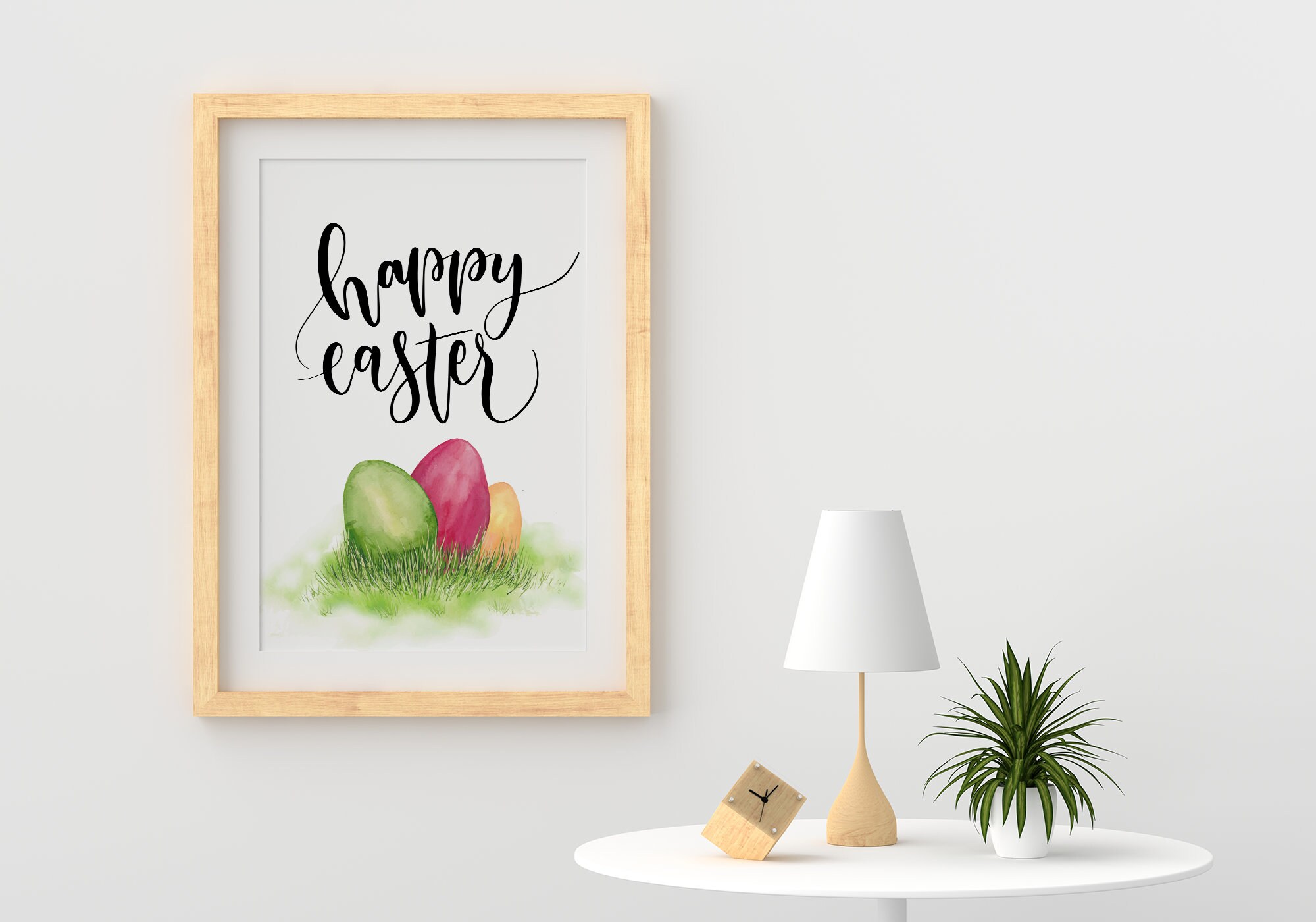 Easter Decor Printable Wall Art, Happy Easter Sign, Easter Print ...
