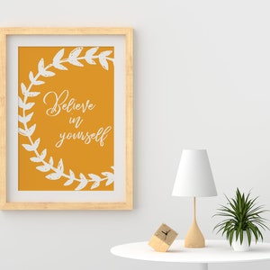 Believe in Yourself Wall Art Printable Typography Poster, Kids Room ...