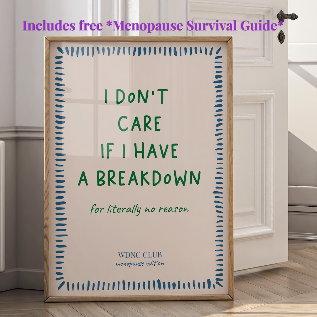 Funny Menopause Poster: Midlife Humor Art, WDNC Club (digital Download ...
