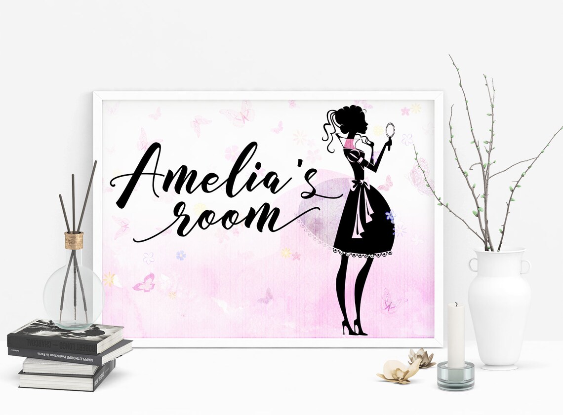 Door Sign for Kids, Personalized Name Bedroom Sign, Girls Room Decor ...