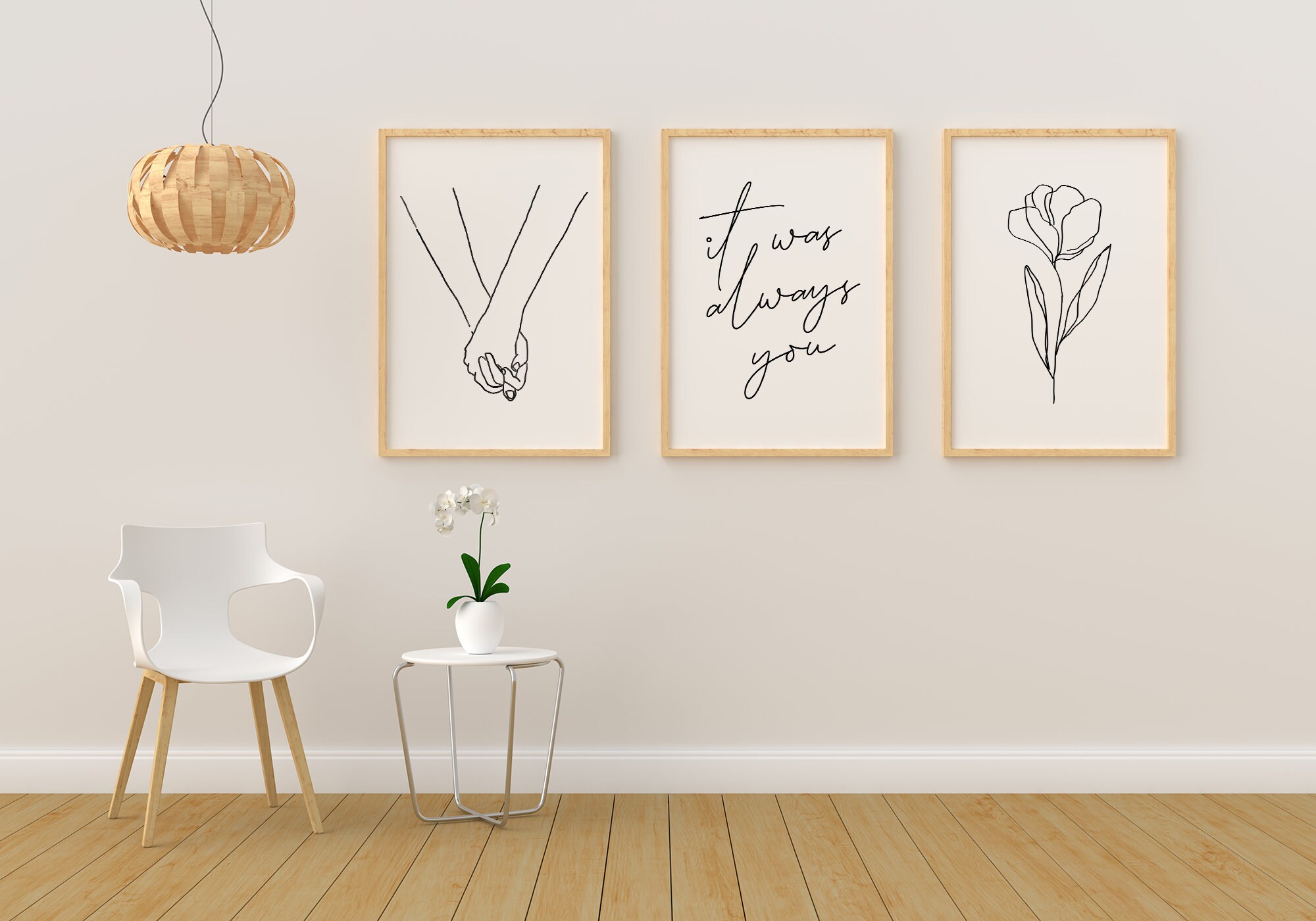 It Was Always You Sign, Line Art Print Set of 3, Line Drawing Printable ...