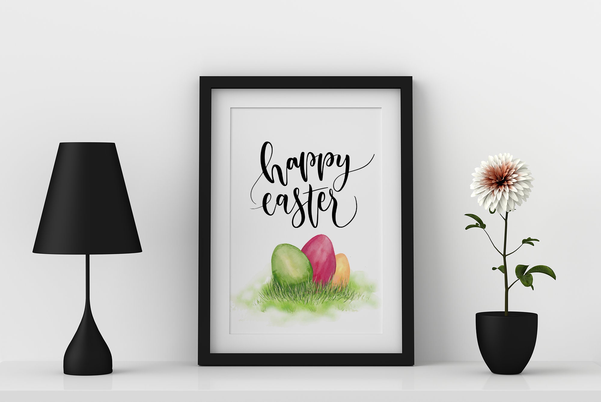 Easter Decor Printable Wall Art, Happy Easter Sign, Easter Print ...