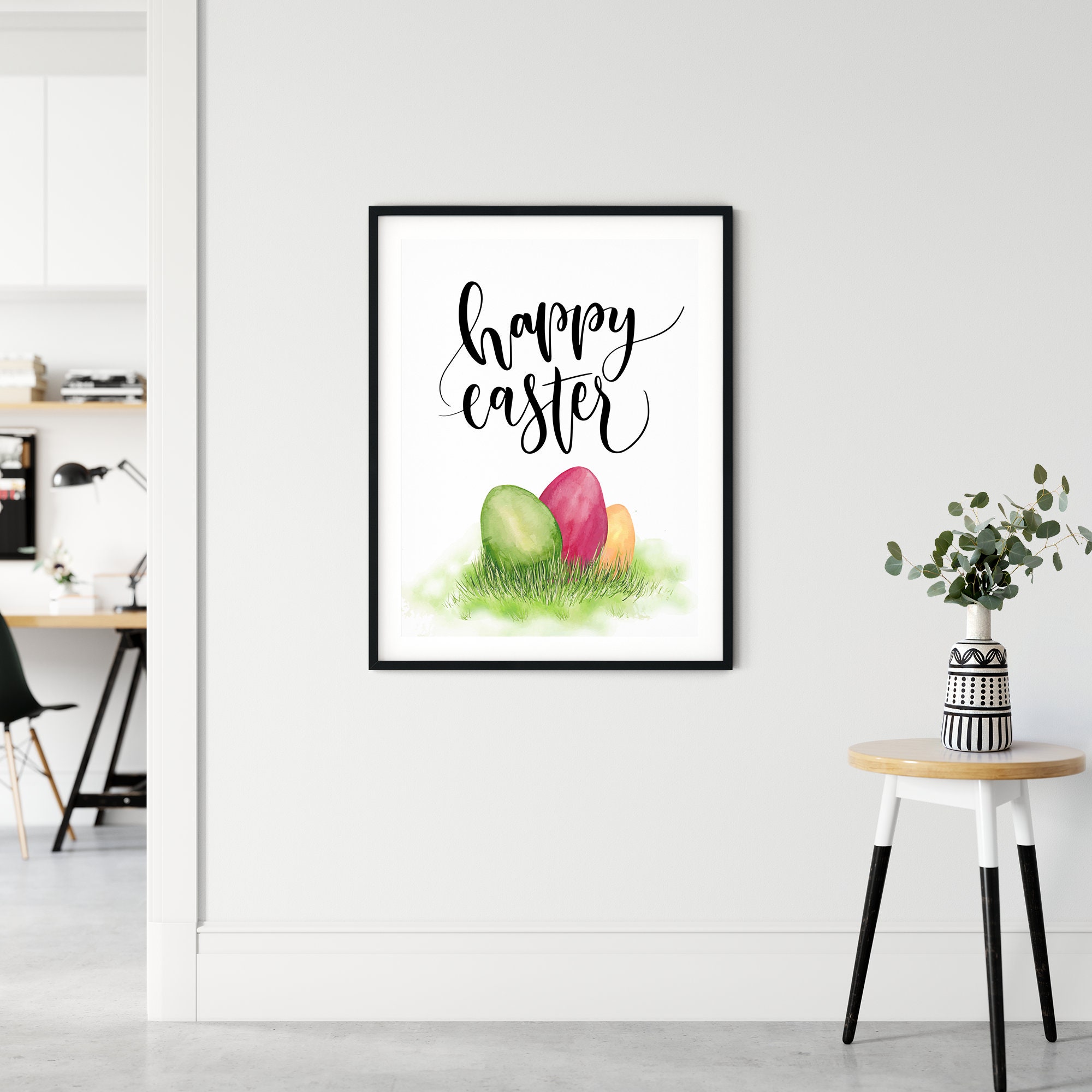 Easter Decor Printable Wall Art, Happy Easter Sign, Easter Print ...
