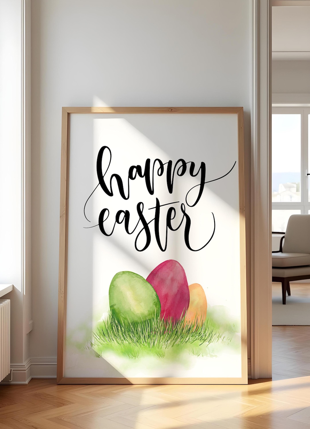 Easter Decor Printable Wall Art, Happy Easter Sign, Easter Print ...