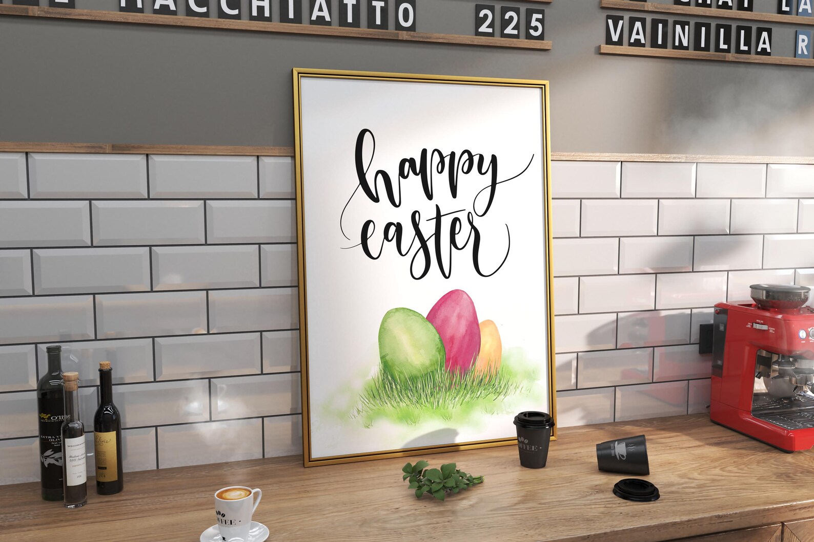 Easter Decor Printable Wall Art, Happy Easter Sign, Easter Print ...