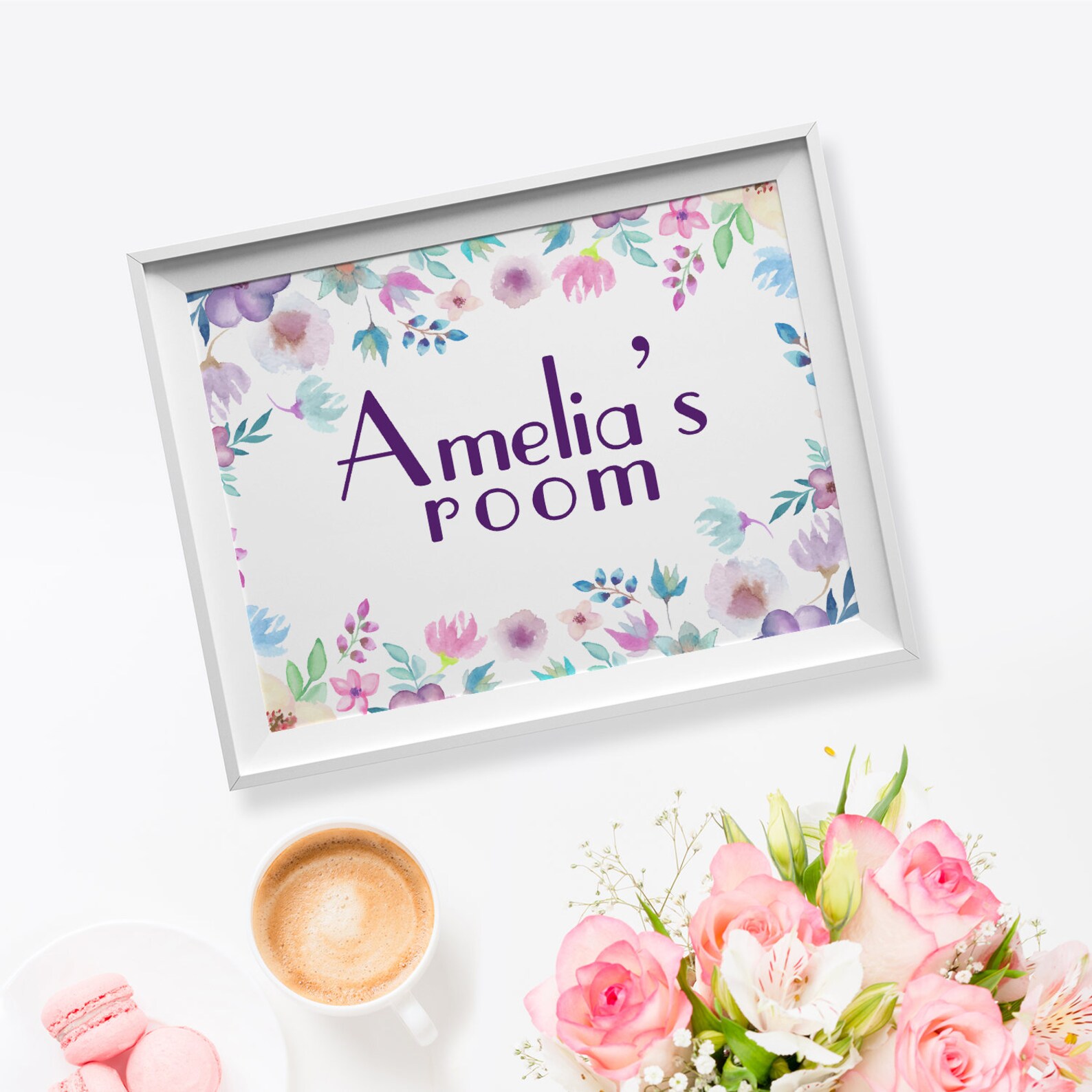 Personalized Girls Room Sign Printable Art Door Sign Name - Etsy