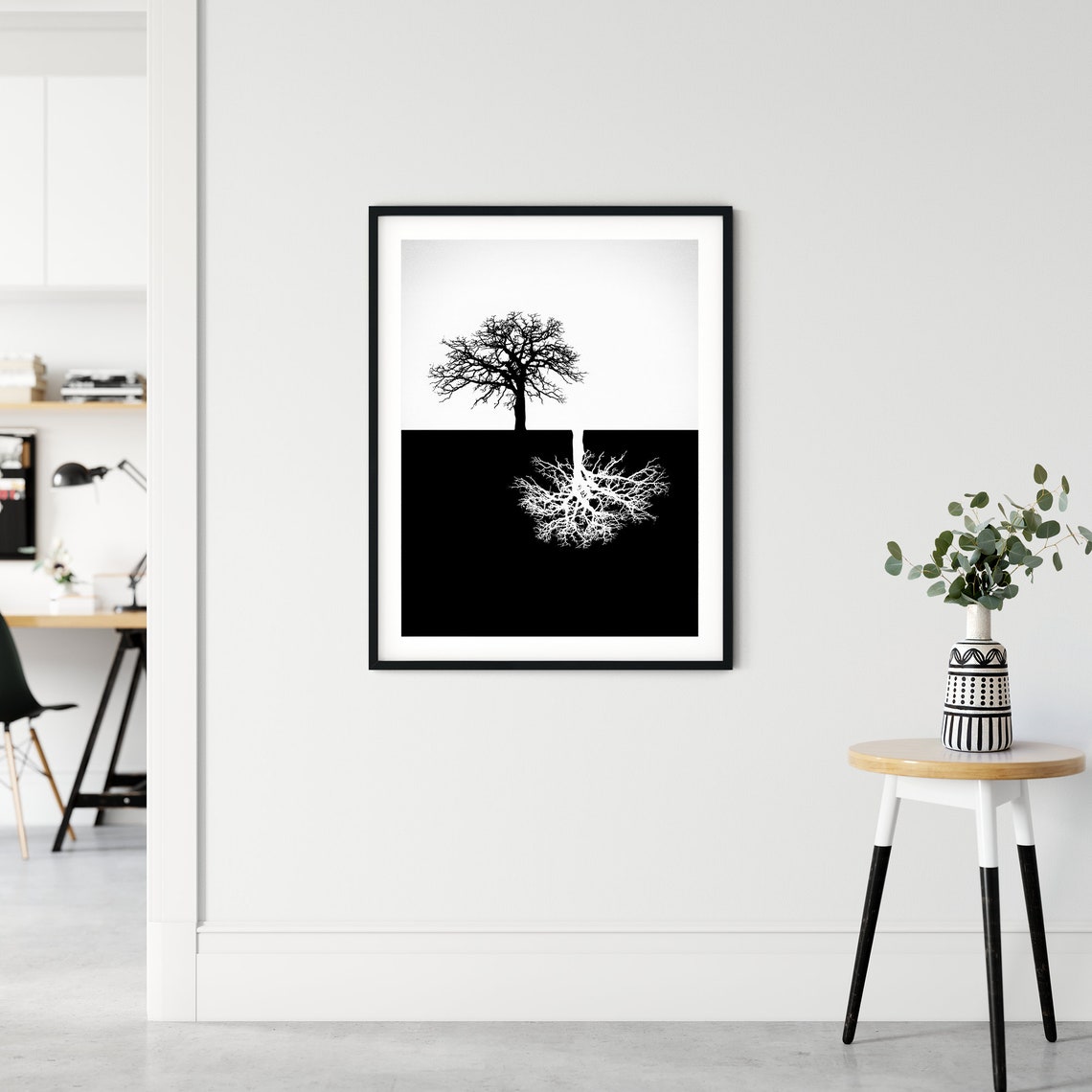 Black and White Wall Art Tree Print Tree Silhouette - Etsy