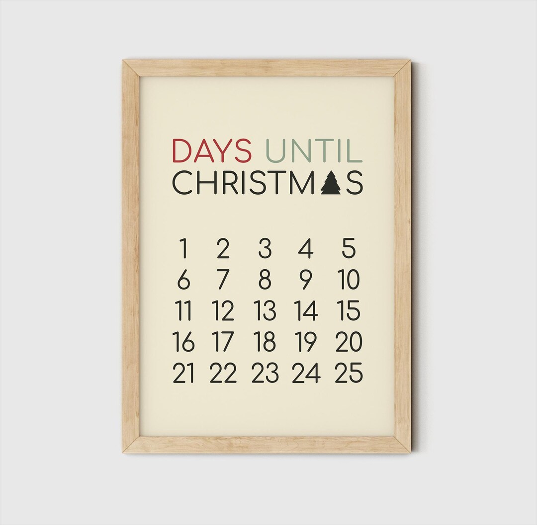 Advent Printable | Christmas Countdown Print | Christmas Decor ...