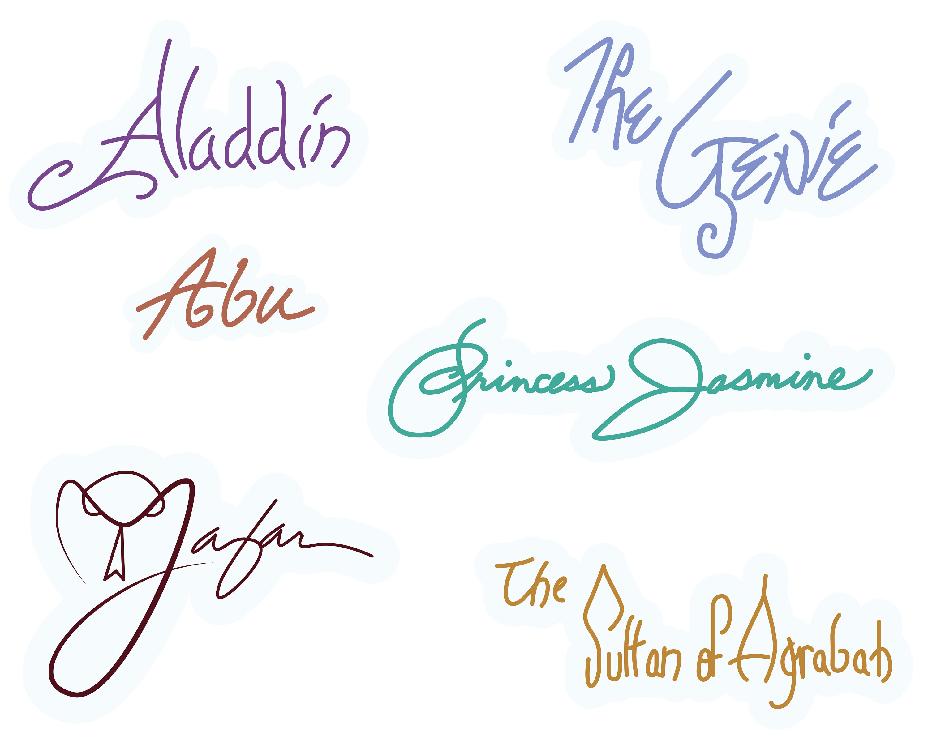 Disney Signatures Collection Transparent Stickers Princesses | Etsy