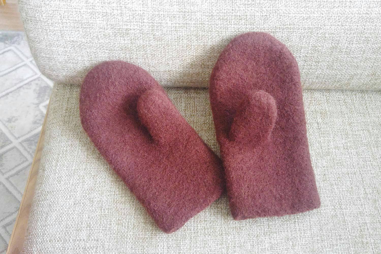 Boiled Wool Mittens. Pure Wool. Felted. Knitted. - Etsy
