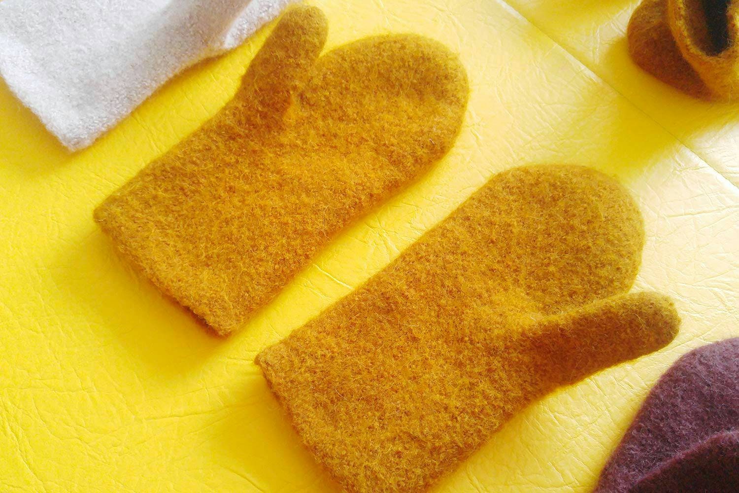 Boiled Wool Mittens. Pure Wool. Felted. Knitted. - Etsy