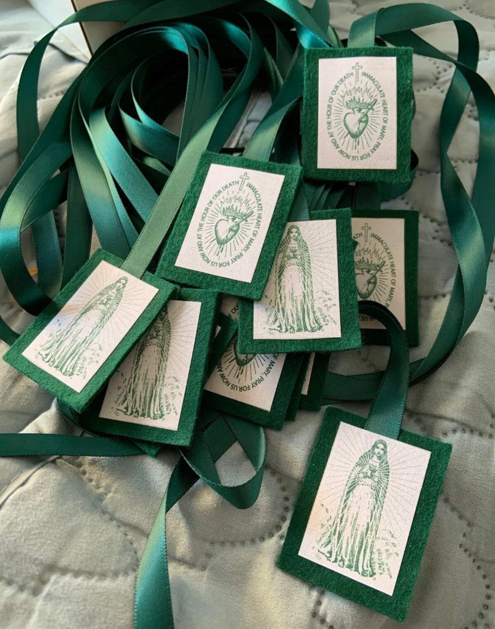 Green Scapular of the Immaculate Heart of Mary - Etsy Canada