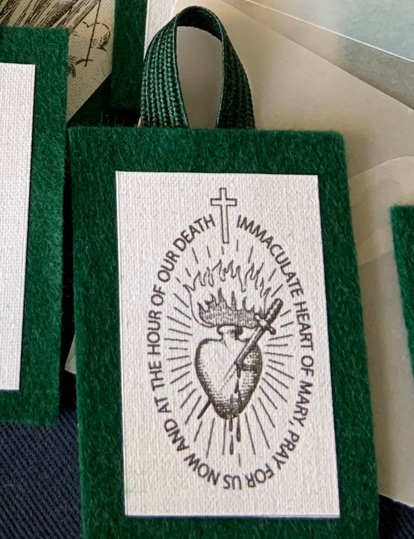 Green Scapular of the Immaculate Heart of Mary - Etsy