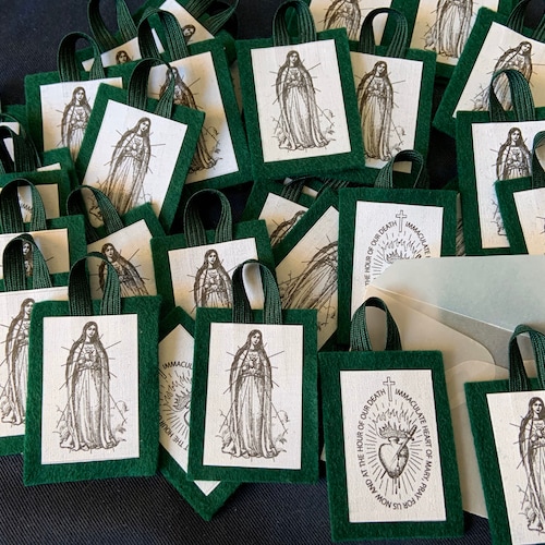 Green Scapular of the Immaculate Heart of Mary - Etsy