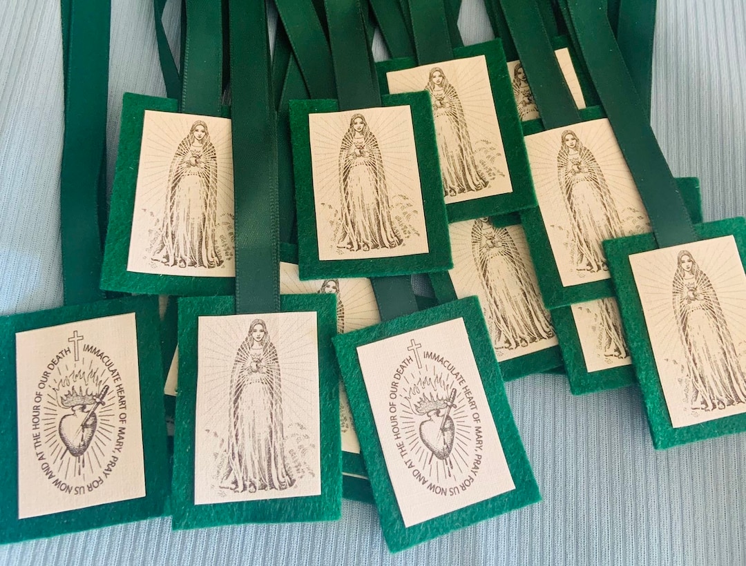 Green Scapular of the Immaculate Heart of Mary - Etsy Canada