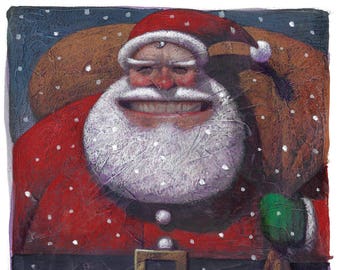 Santa painting | Etsy