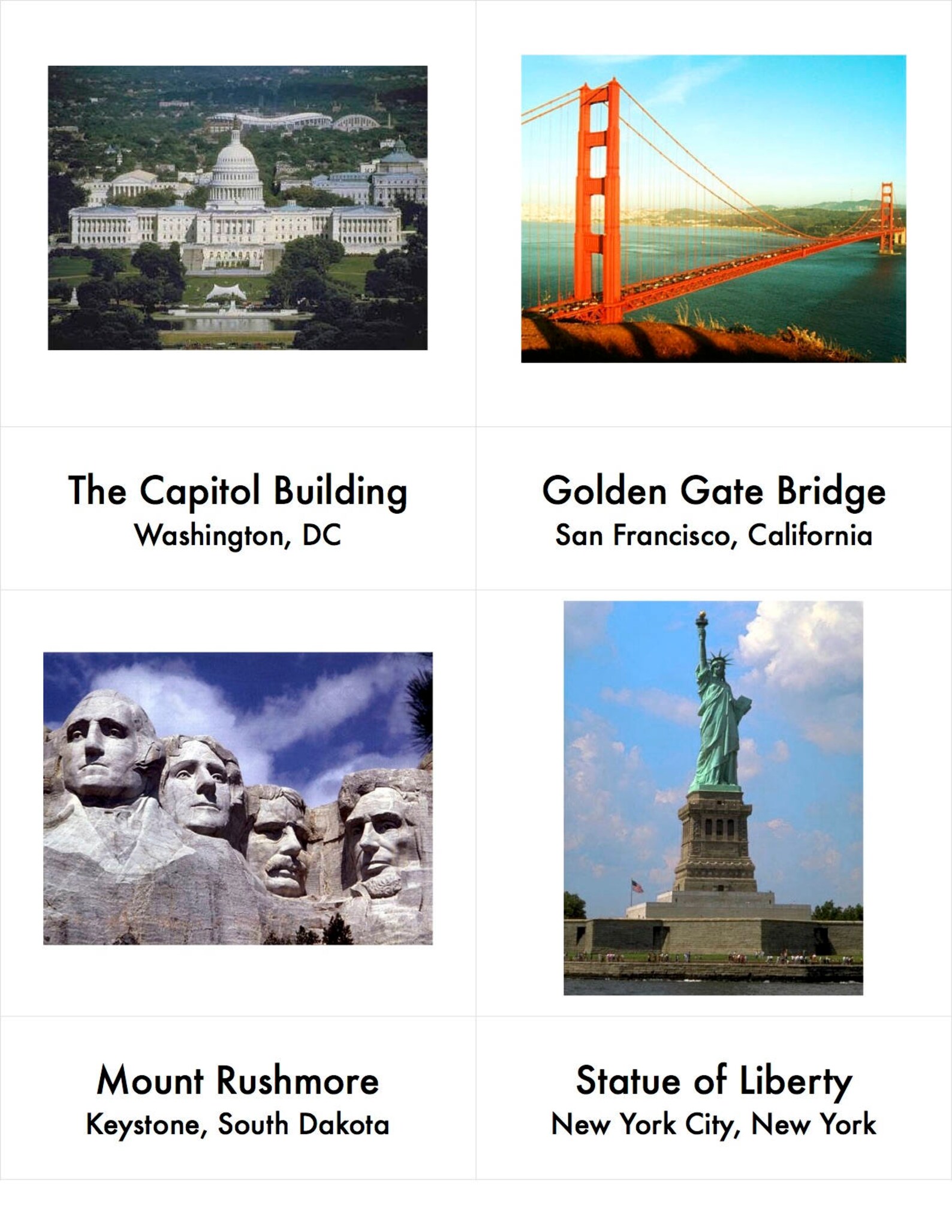 U.S. Symbols Landmarks and Holidays Magnolia Montessori - Etsy