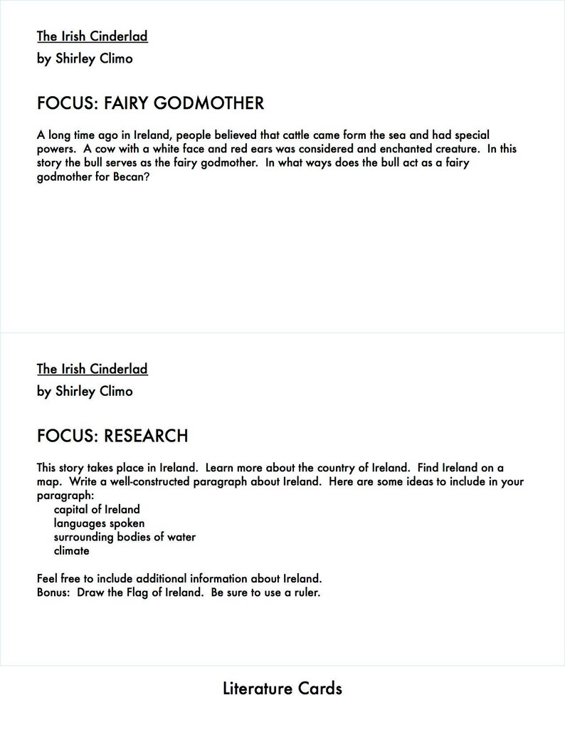 DIGITAL Multi-cultural Cinderella Literature Cards Magnolia Montessori ...