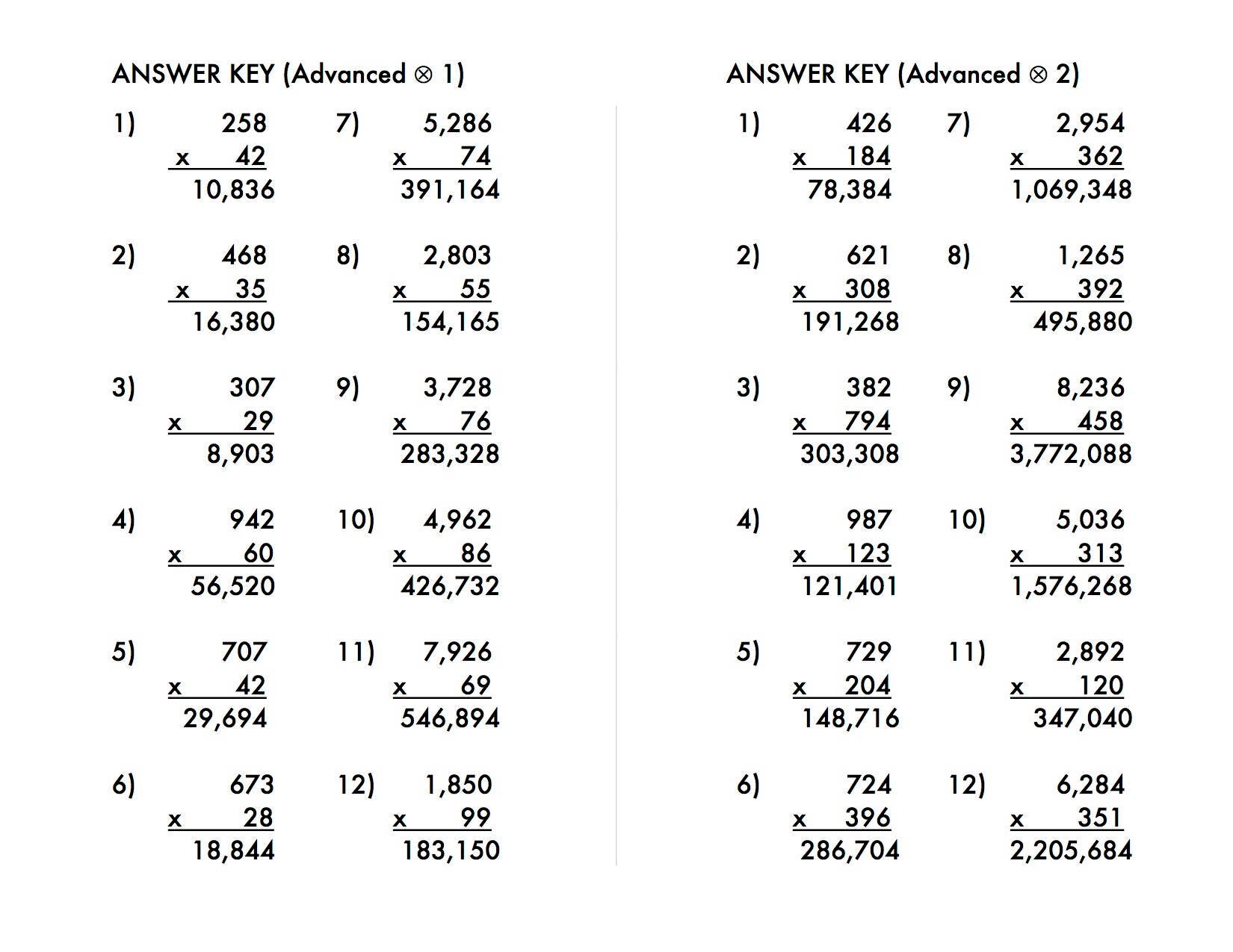 DIGITAL - Advanced Multiplication and Division Math Problem Set - Etsy