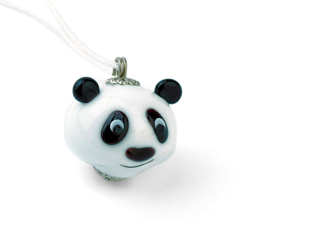 Blown Murano Glass Panda Necklace: Lampwork Animal Jewelry - Etsy