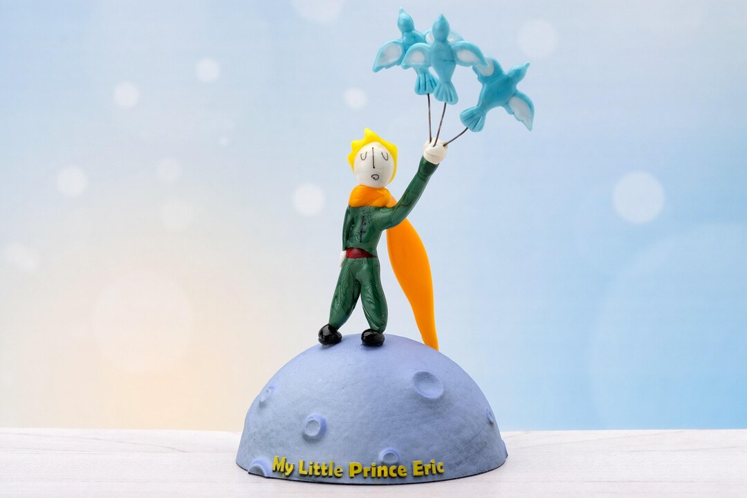 Personalized Little Prince Figurine: Handmade Blown Glass Art on 3D ...
