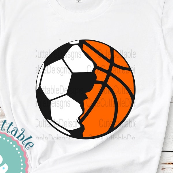 Half Soccer Ball Half Basketball Svg - Etsy