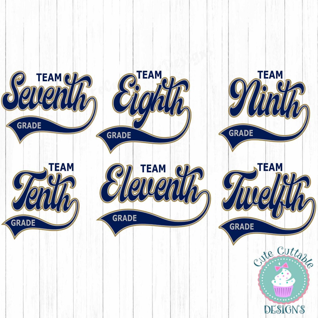 School Grades Svg Back to School SVG, 7th to 12th Grade Bundle Junior ...