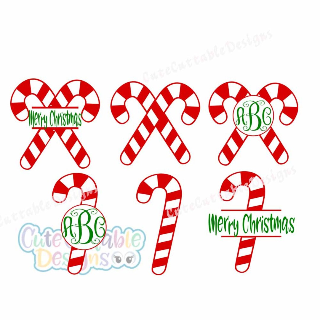 Candy Cane Svg Monogram Frame Svg, Christmas SVG, Christmas Monogram ...