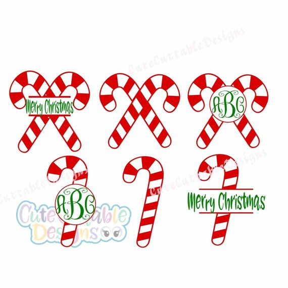Candy Cane Svg Monogram Frame Svg Christmas SVG Christmas - Etsy