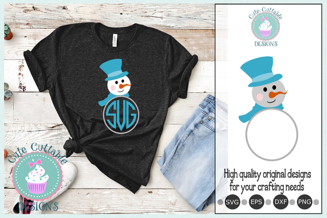 Snowman Svg Christmas Svg Monogram Svg Santa Hat Svg | Etsy