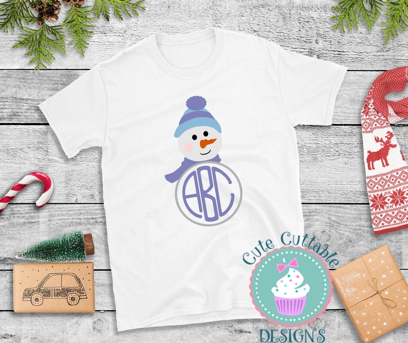 Snowman Monogram Svg Snowman Svg Christmas Svg Monogram Svg - Etsy