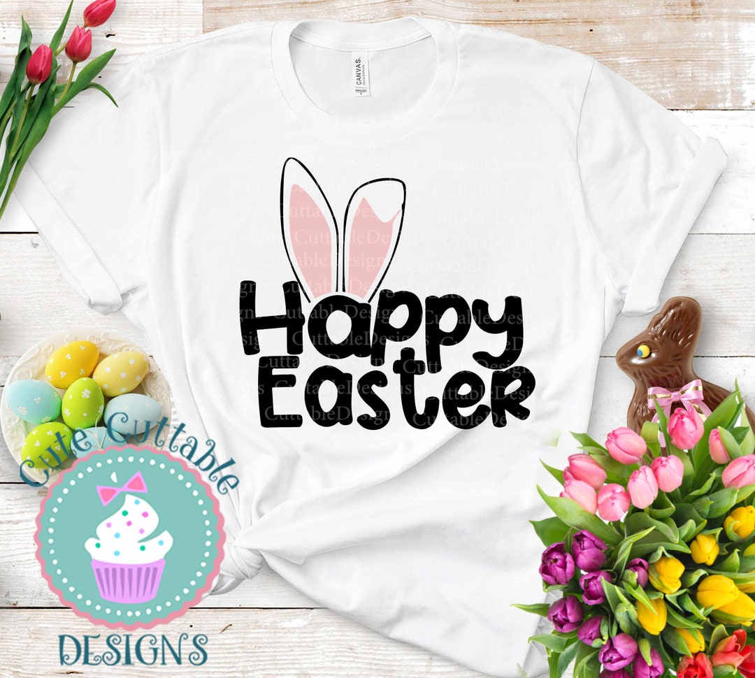 Happy Easter Svg, Bunny Ears Svg Files, Easter Svg Kids, Easter Digital ...