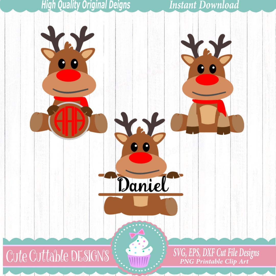 Reindeer Monogram SVG: Christmas Deer Cut File (digital Download) - Etsy