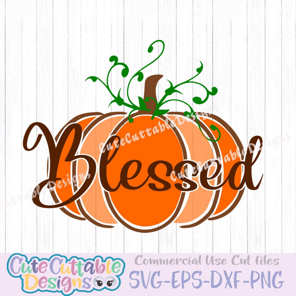 Blessed SVG Pumpkin Svg Fall Halloween Thanksgiving Word | Etsy
