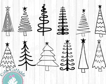Christmas Tree Svg Bundle Doodle Trees SVG Sweatshirt - Etsy