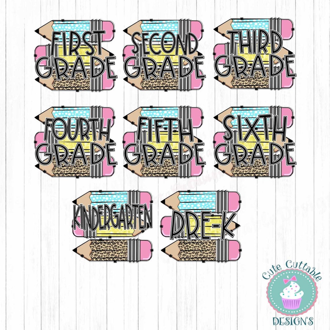 Pencils PNG School Grades Bundle Png School Pencil Png Back - Etsy