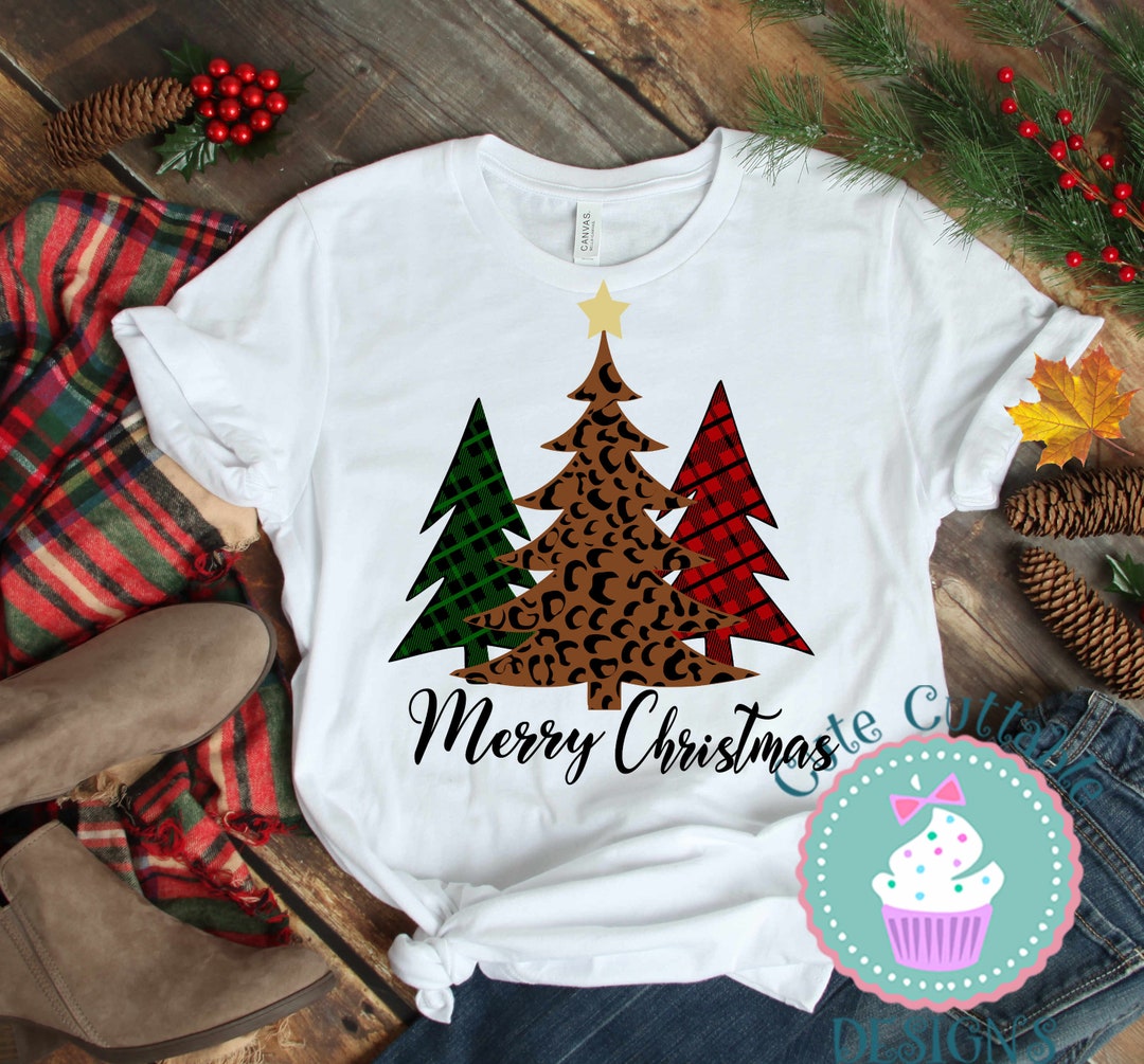 Christmas Svg Buffalo Plaid Svg Leopard Print Svg Christmas T Shirt ...