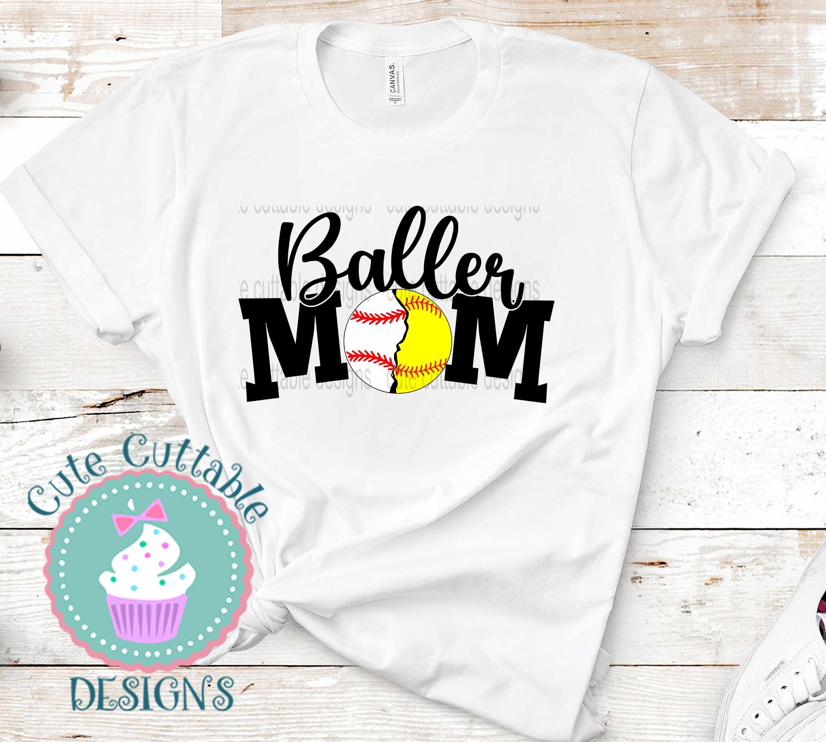 Baller Mom SVG: Baseball Softball Split Design (digital File) - Etsy