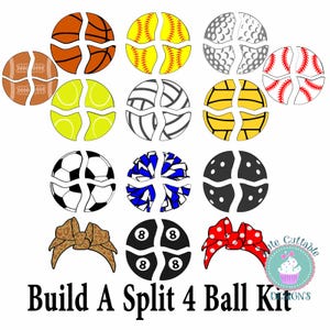 Ballers Split 4 Ball Svg Sports Bundle Soccer Baseball Basketball Golf ...