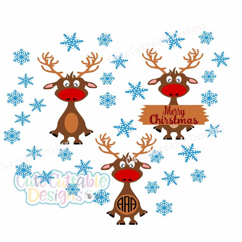 Christmas Reindeer Svg Reindeer Monogram SVG Deer Svg - Etsy