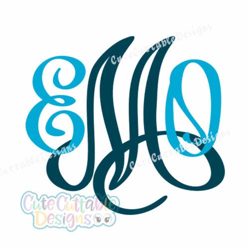 Fancy Vine Interlocking Monogram Font SVG Cut File in SVG Eps - Etsy