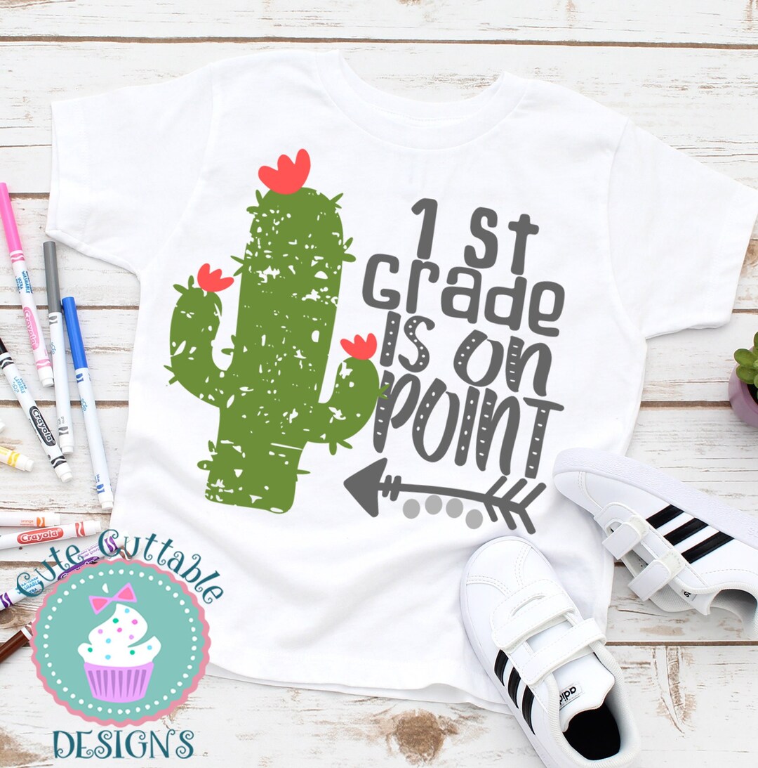 1st Grade is on Point Svg, First Grade SVG, First Svg, Distressed ...