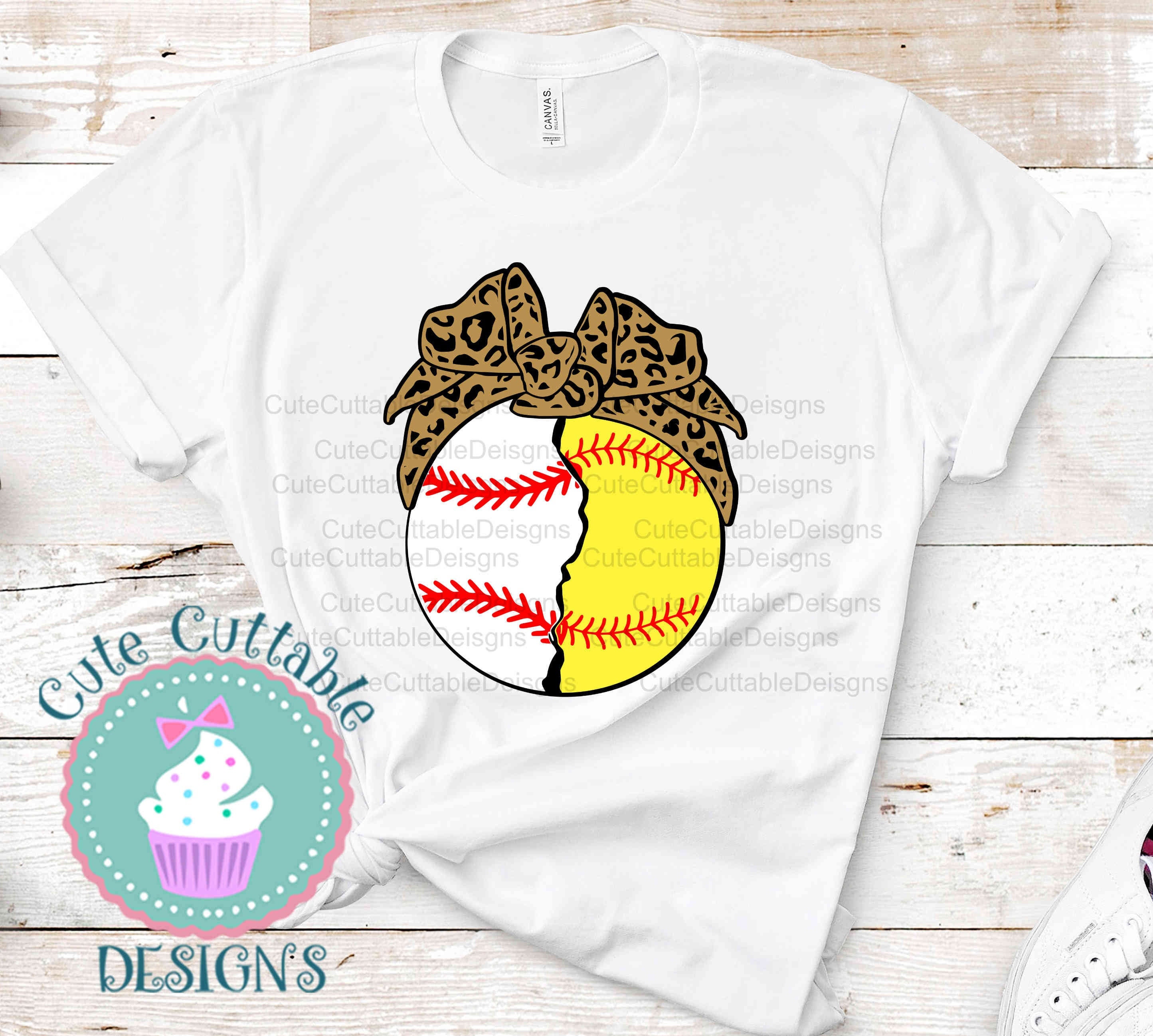 Cheetah Bandana Softball Baseball Split SVG, Mom Design (digital ...