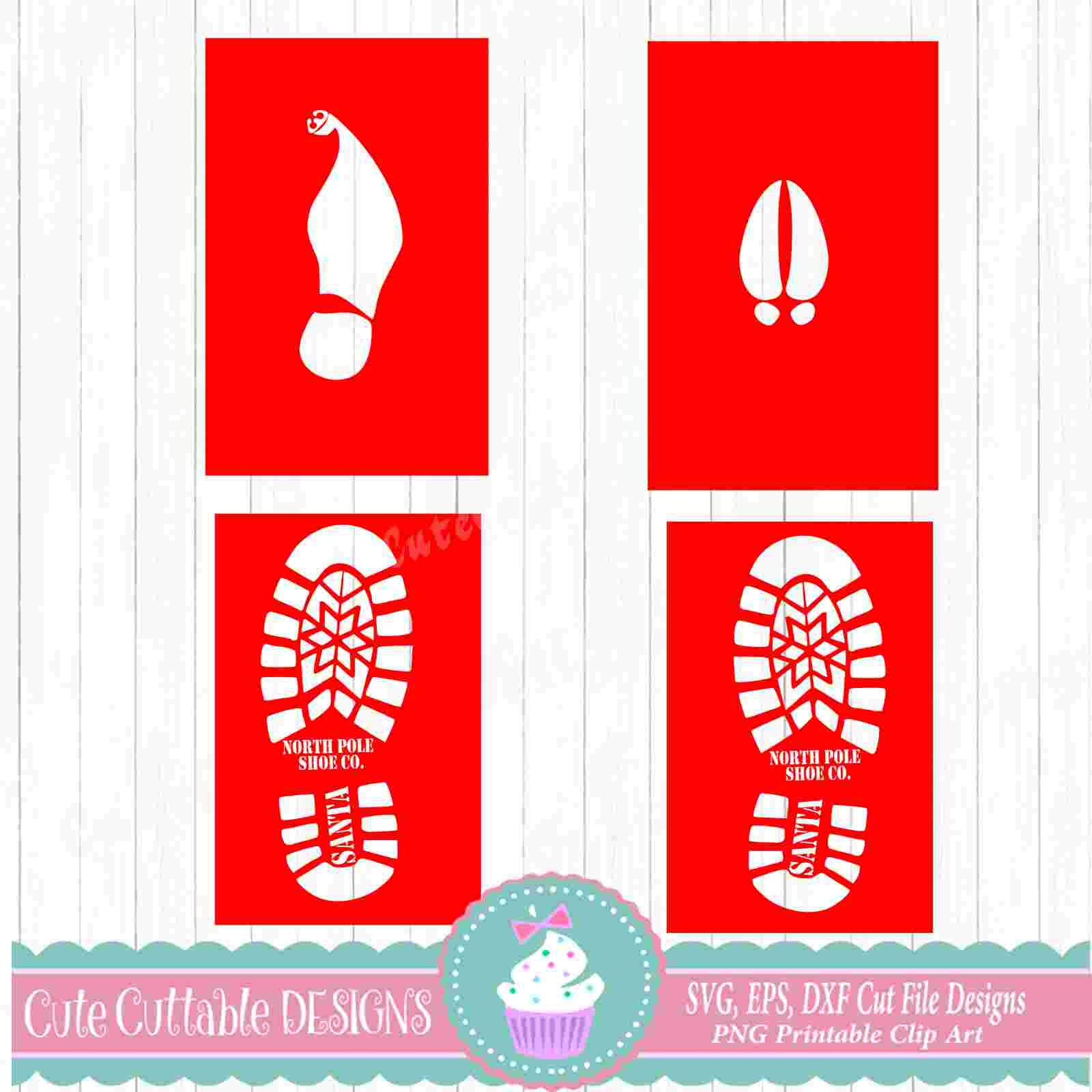 Santa Footprint Svg Bundle Christmas Footsteps Reindeer - Etsy Australia