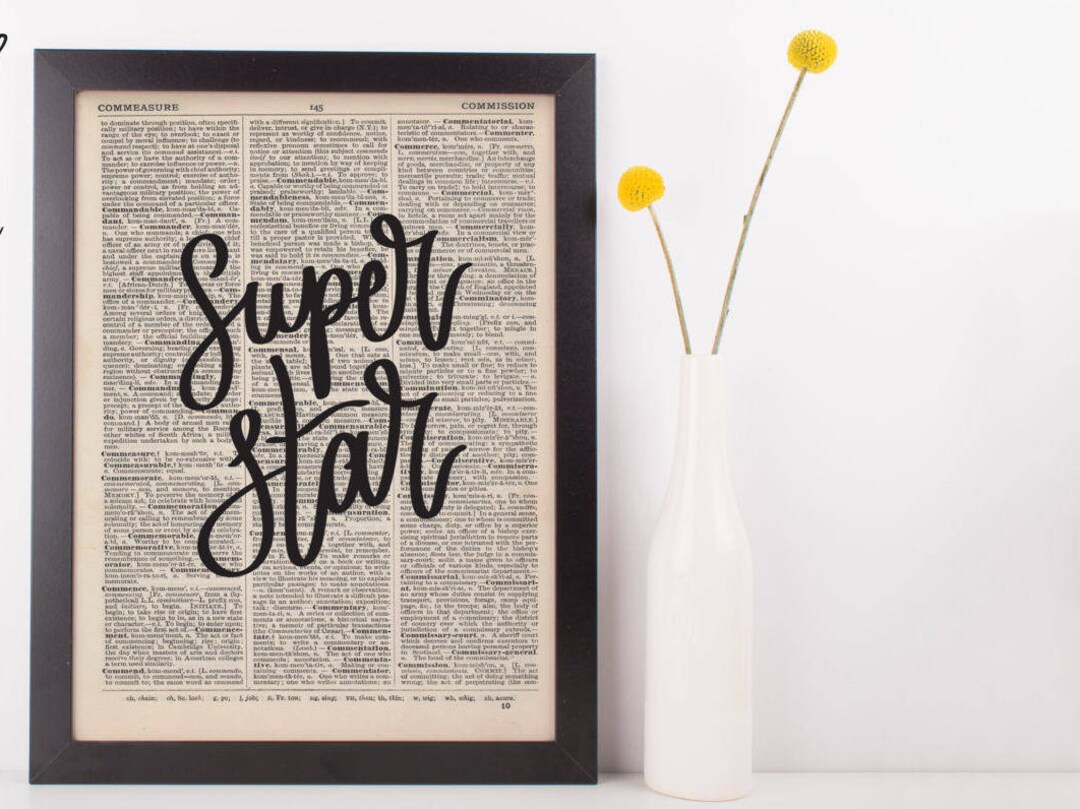 Super Star Dictionary Print - Etsy