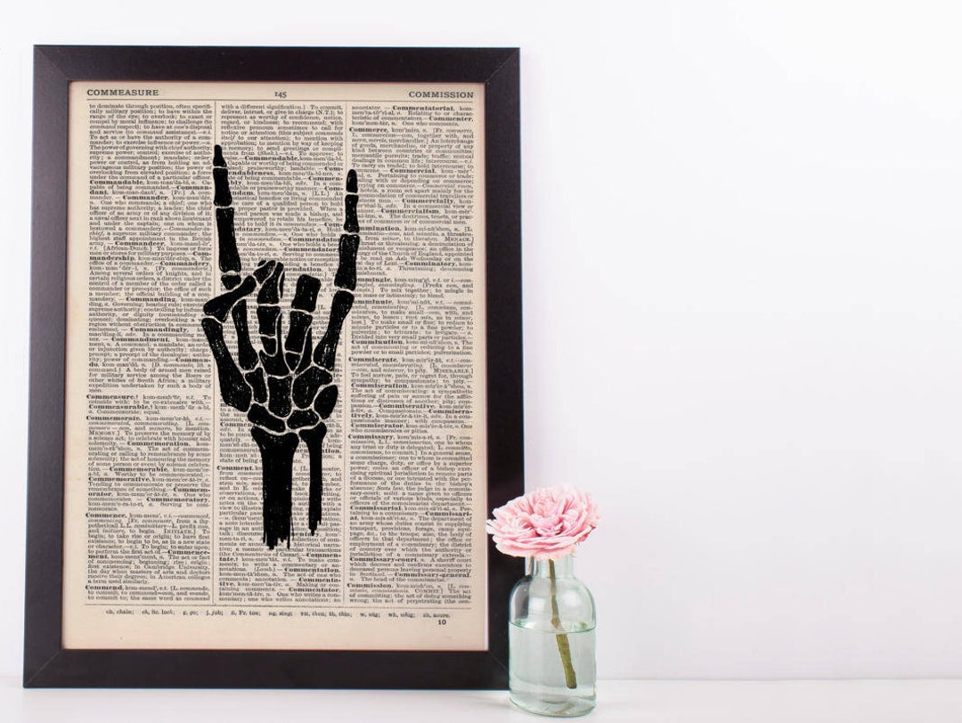 I Love You Sign Language Skeleton Hand Dictionary Print - Etsy France